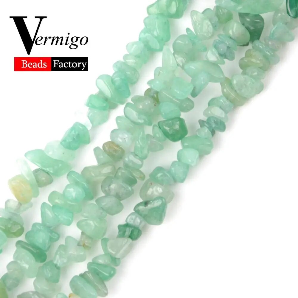 Бусины Vermigo зеленый авантюрин 3-5-8-12 мм 3-5mm 16inches