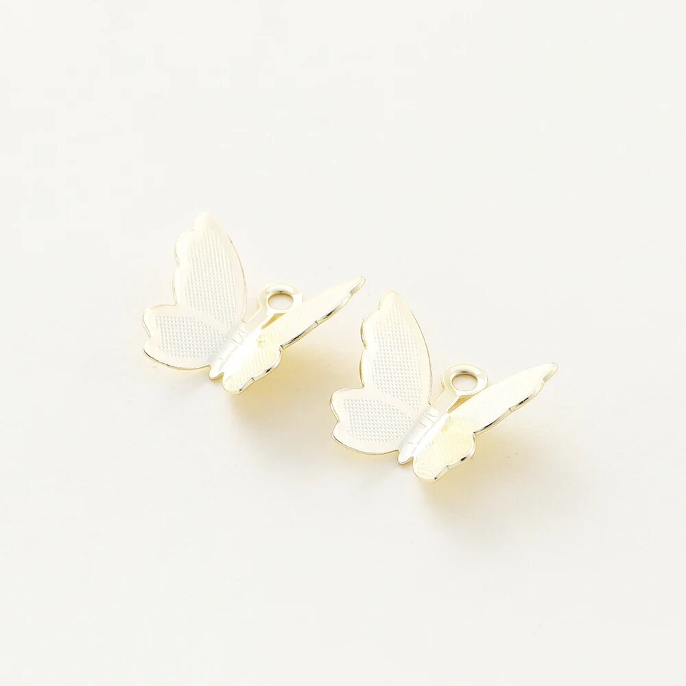 Подвески бабочки 14K Gold, 10 шт.