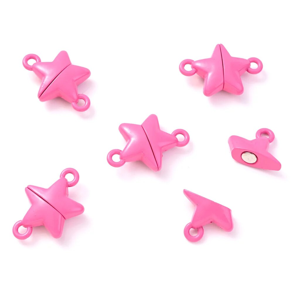 Магнитные застежки звезды 5 пар Розовый, 7