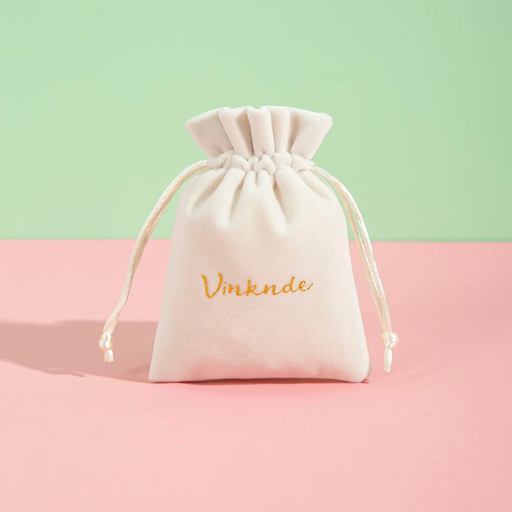 Бархатные подарочные мешочки 100 шт. 100 Beige With logo, 9x12cm