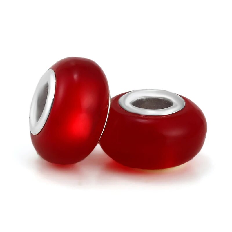 Бусины-шармы из муранского стекла ZMFINES Красный, 2Pcs