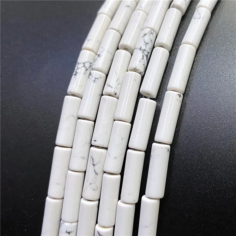 Бусины White Howlite белые 4x13 мм для украшений