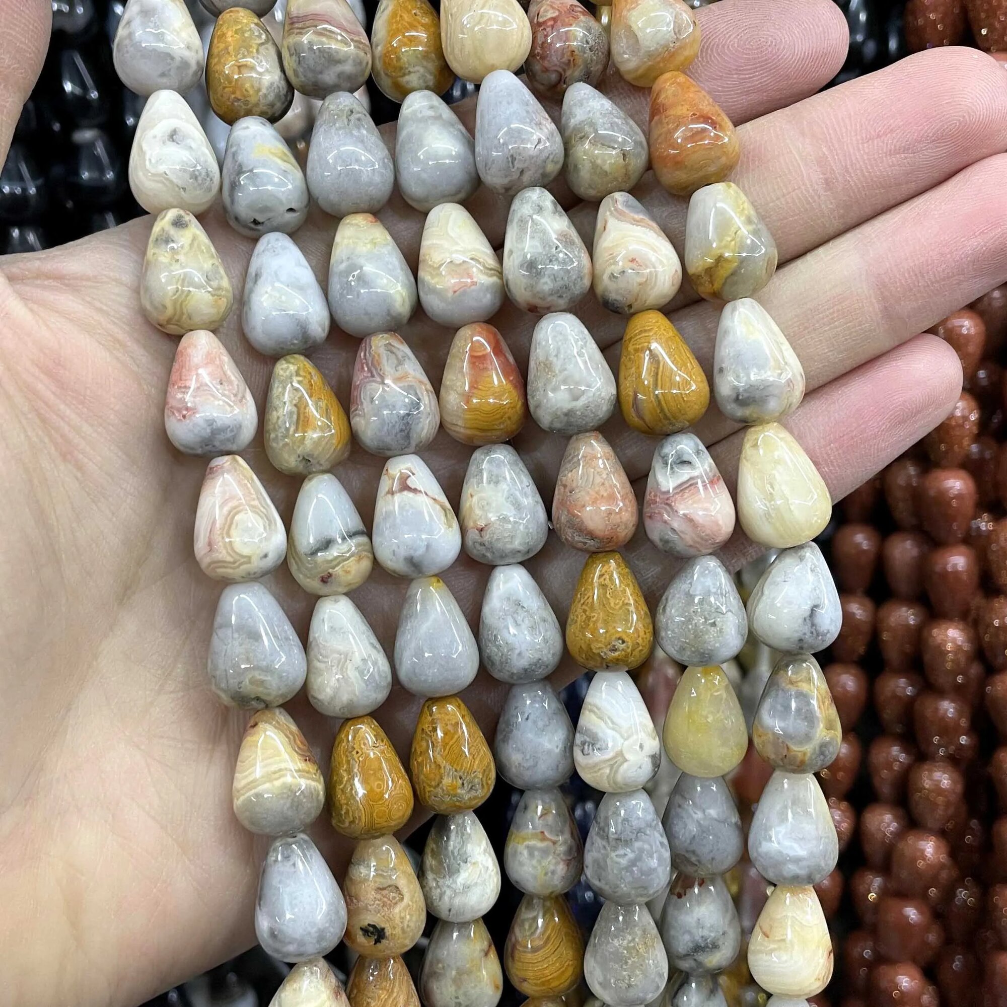 Бусины из камня капли воды SYSRXLR