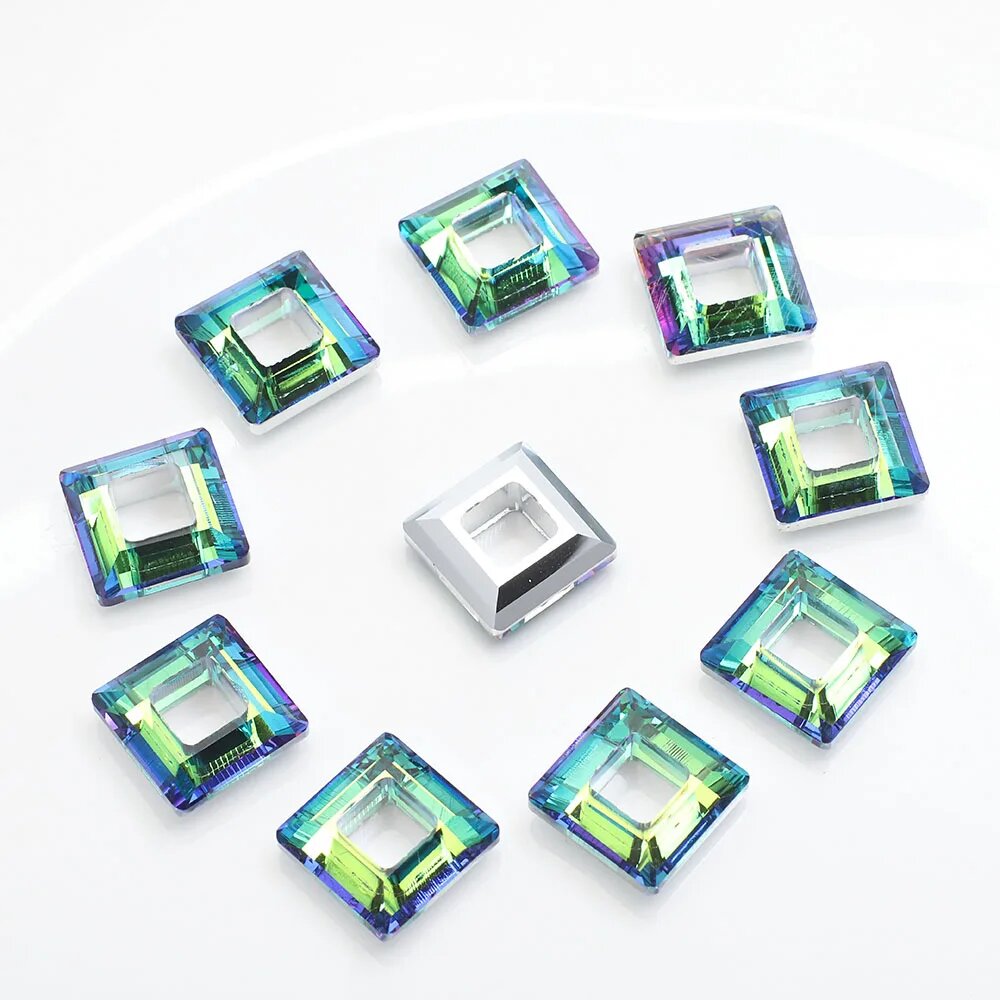 Хрустальные квадратные бусины Kingshine, Цвет: LG01, 10 шт.