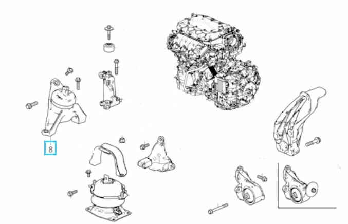 Опора двигателя правая нижняя (Оригинал)