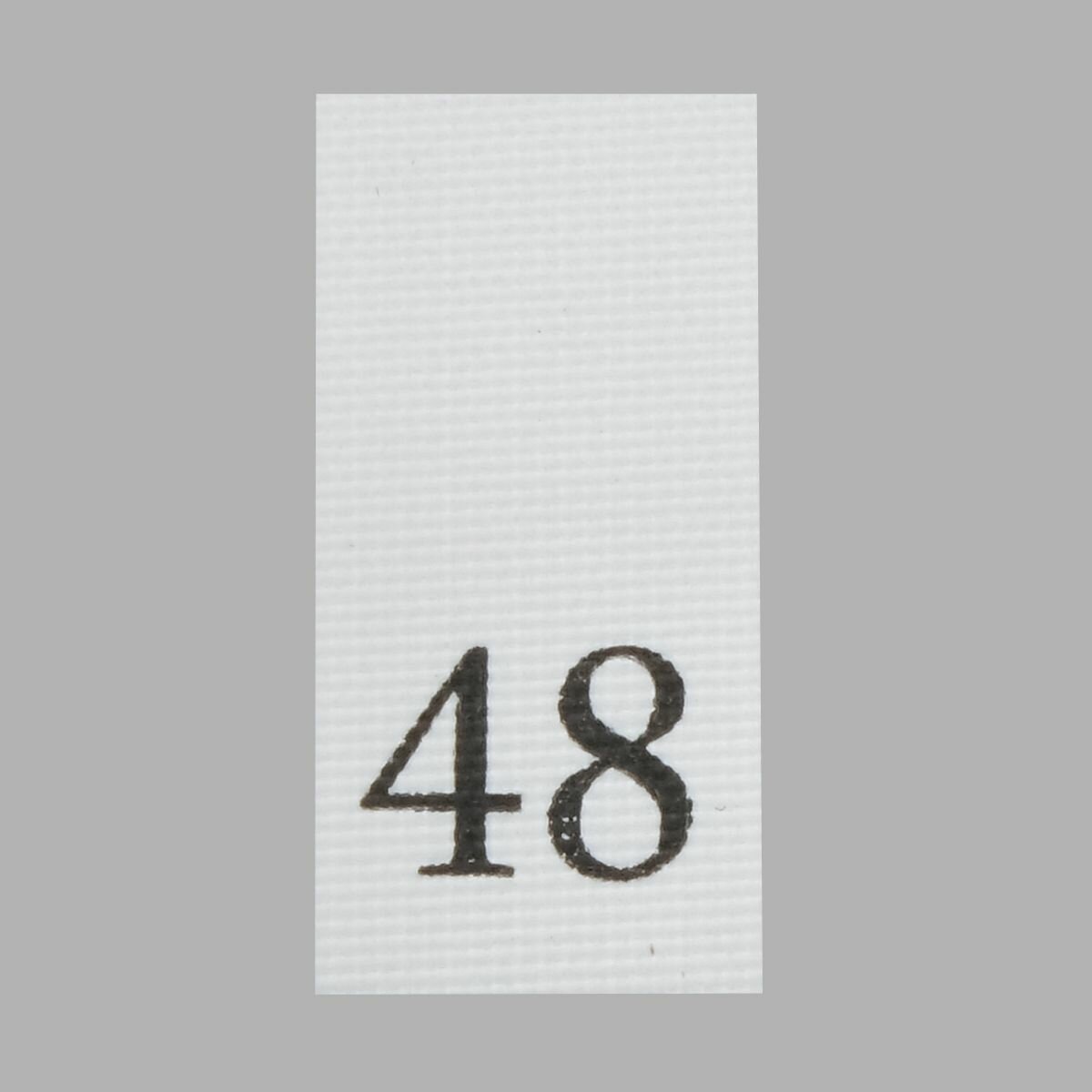 Этикетка-размерник 10*20мм П/Э, 100шт/упак, белый фон/черный шрифт (NWA) (48)