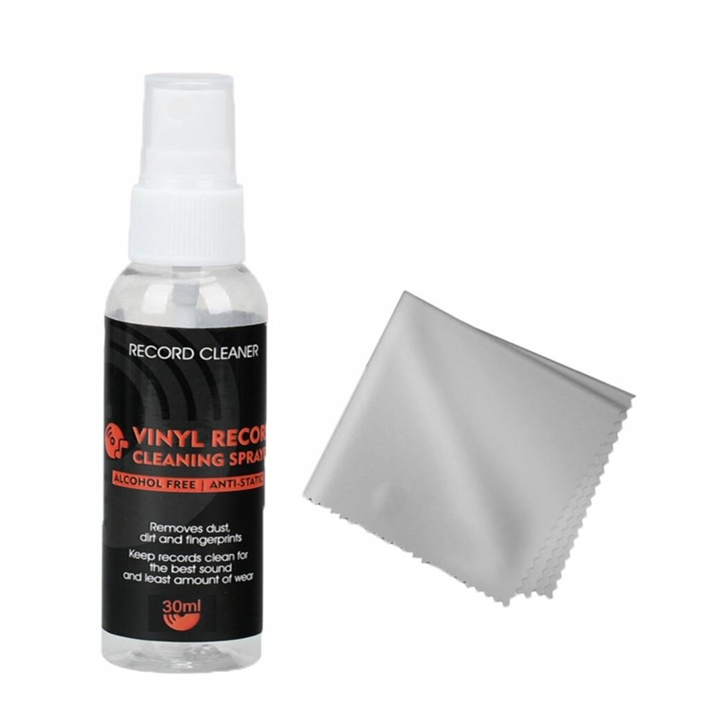Аксессуар для аудиотехники, Чистящее средство и ткань для проигрывателей винила - серая ткань, 1 комплект