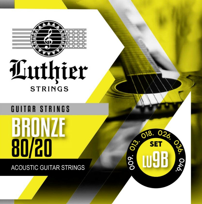 LU-9B Комплект струн для акустической гитары, бронза 80/20, 9-46, Luthier