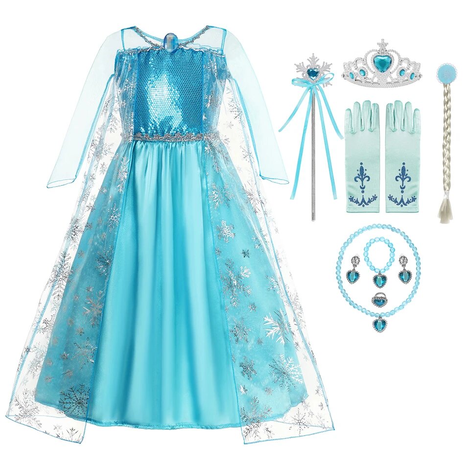 Платье принцессы Эльзы Disney синего цвета 4-5T(120), Elsa Set D