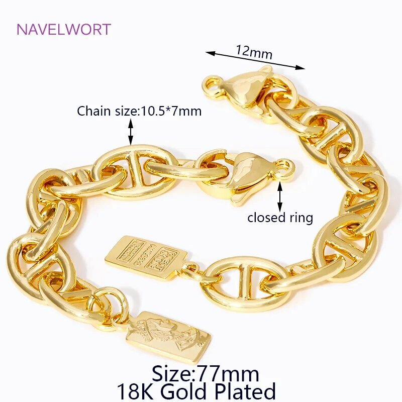 Браслет NAVELWORT 18K Gold Plated, 77mm