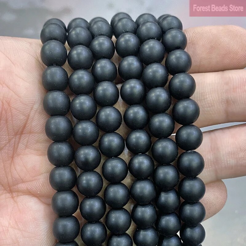 Бусины синего тигрового глаза JIOWEF Черный, 4mm-about 92pcs, Matte Black Quartz