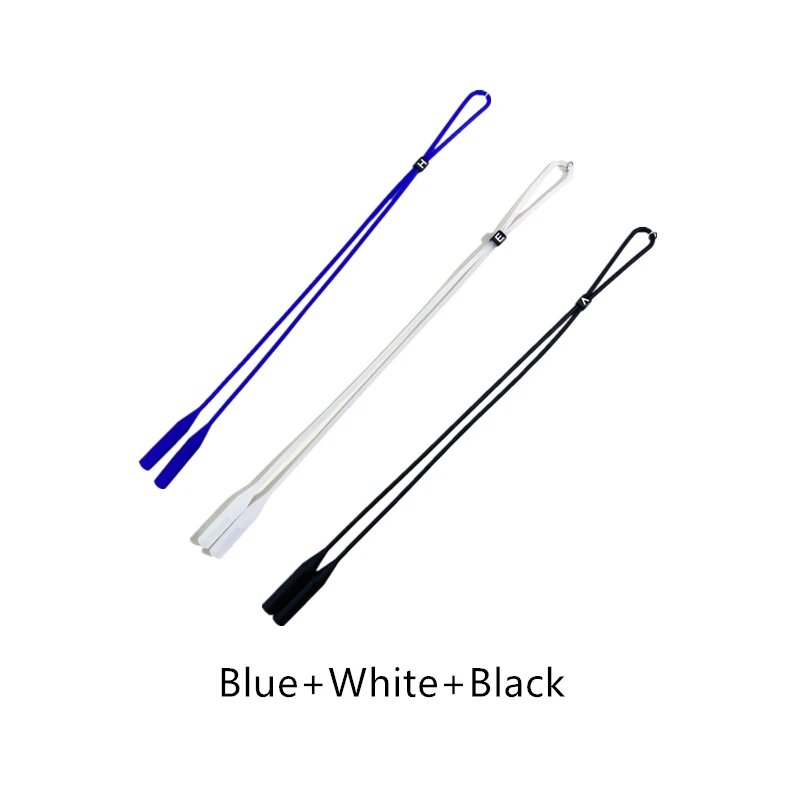 3 шт. силиконовые регулируемые ремешки для очков Синий, Blue White Black