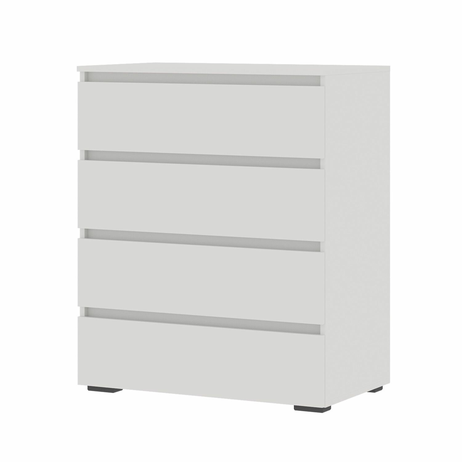 Комод МФ СтендМебель "Хелен КМ-02 802" (4 ящика), Белый шагрень, ЛДСП