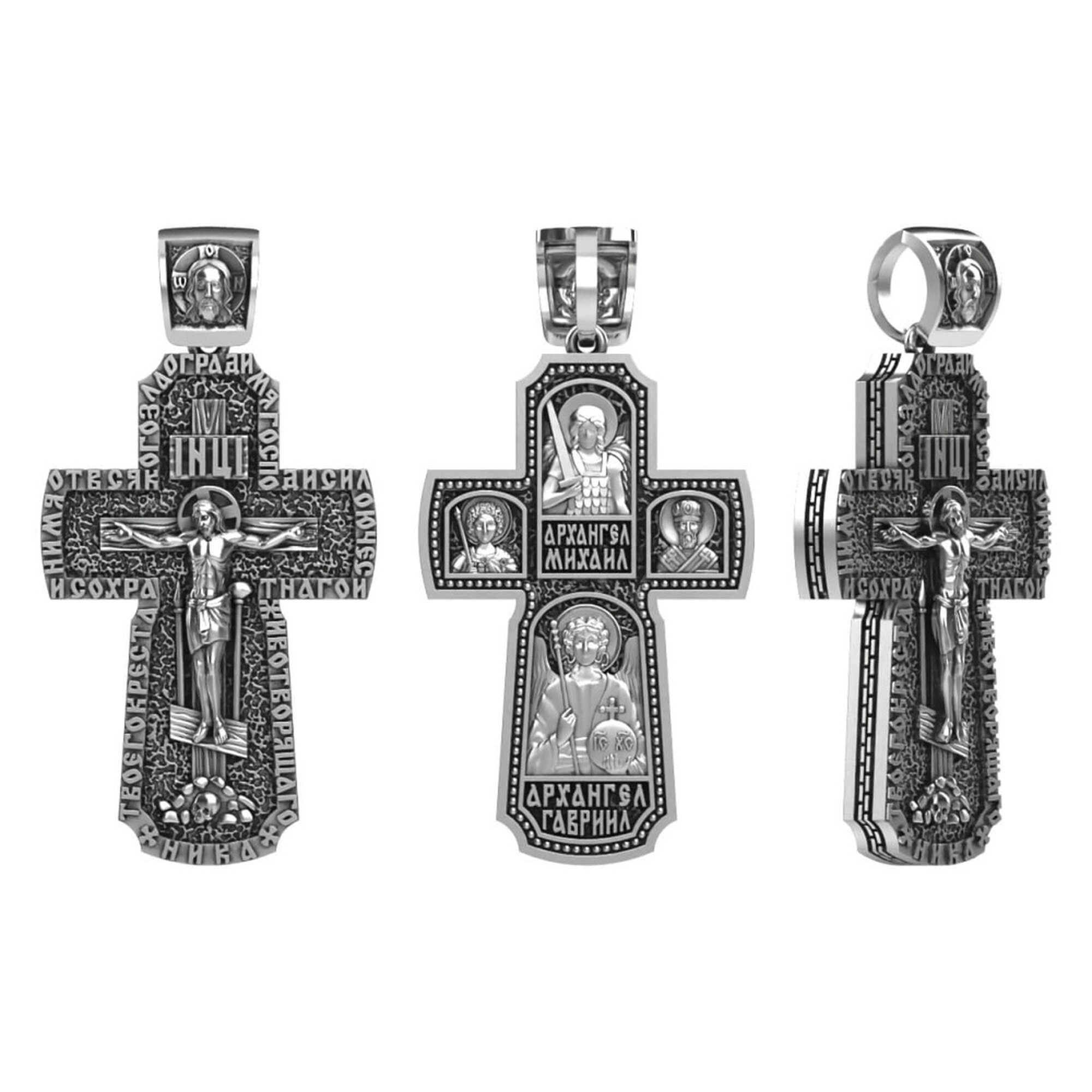 Крестик, серебро, 925 проба, чернение