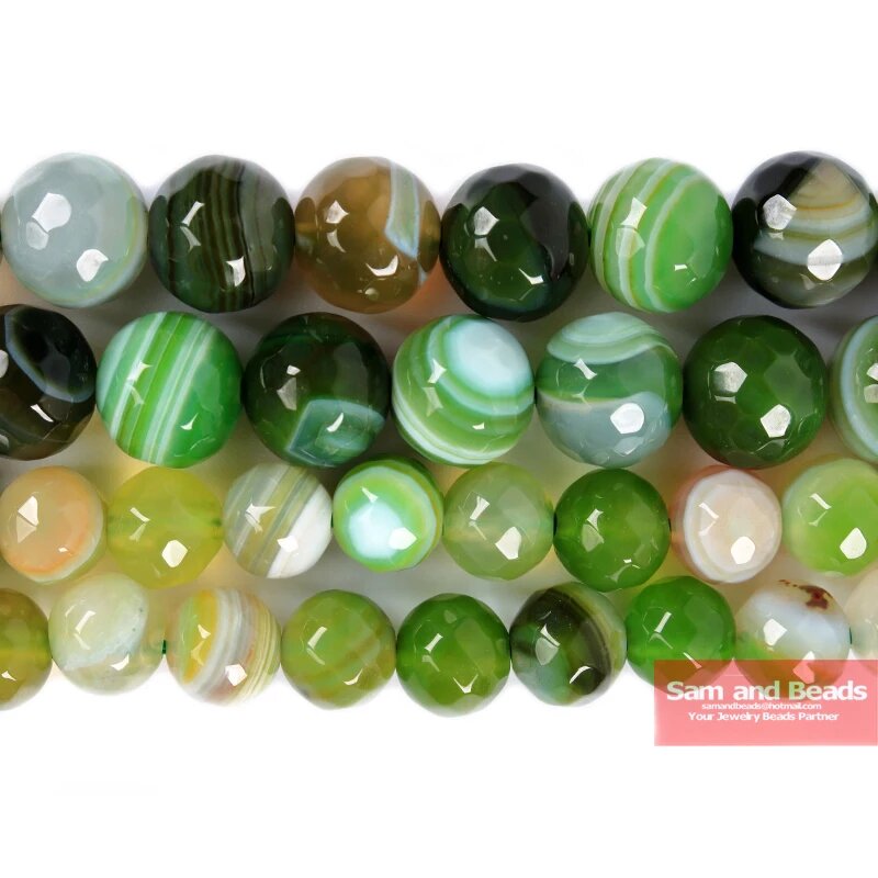 Граненые бусины из агата MOON BEADS PSB01 Изумрудный, 8mm 46pcs, Yellow Green