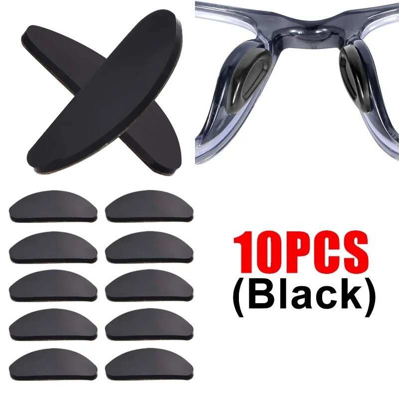 Силиконовые носоупоры для очков 10 пар Черный, Black(10pcs)