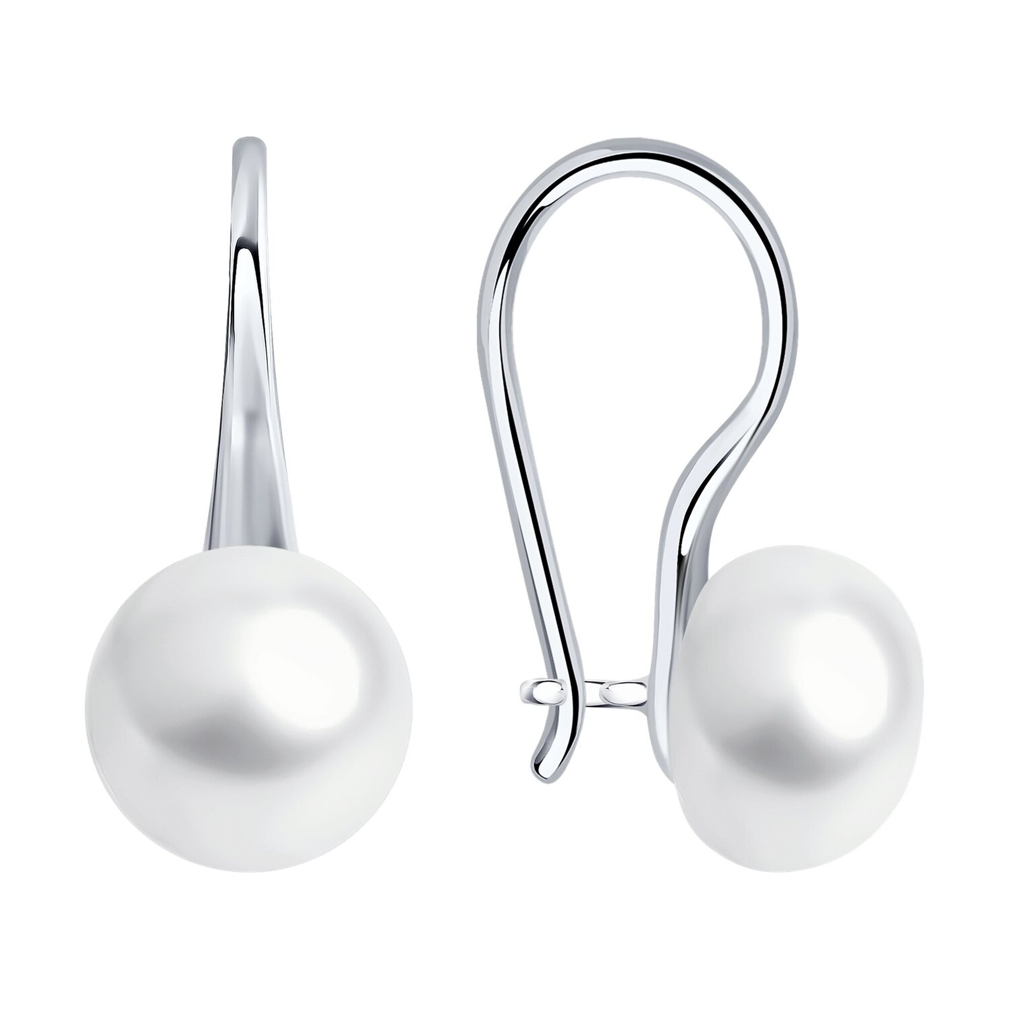 Серьги, серебро, 925 проба, родирование, жемчуг