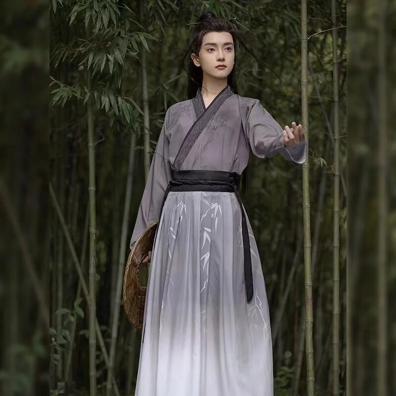 Китайский костюм ханьфу Weijin, полиэстер, мужской/женский S 40-50kg, coffee top skirt