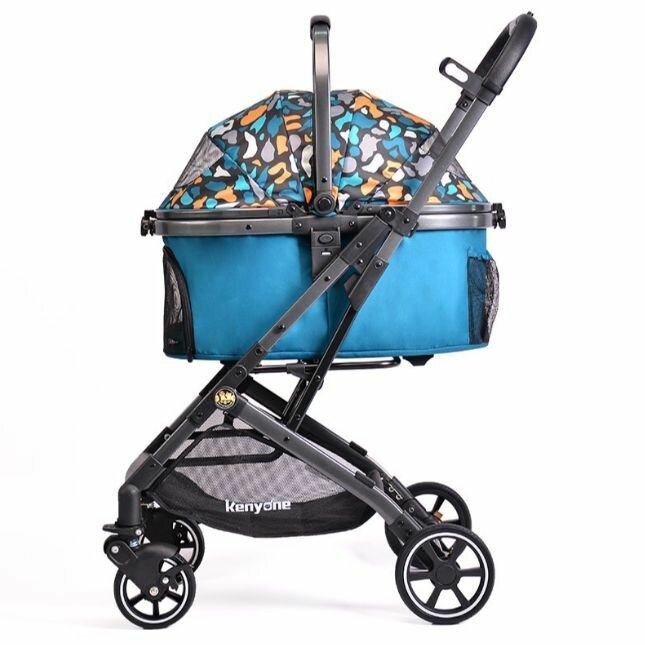 Санки-коляска прогулочная для собак и кошек KENYONE 3 IN 1, для мелких и средних пород (до 35 кг), складной, съемный, Синий