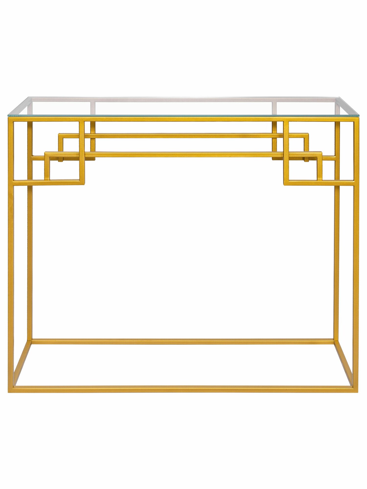 Консольный столик, туалетный столик TORONTO, консоль в гостиную 800х875х250мм (золото/прозрачное)