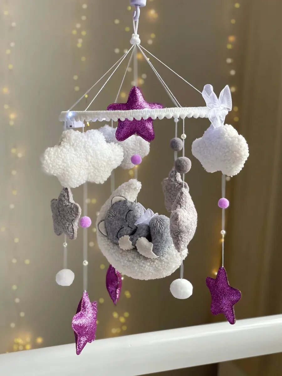 Мобиль в кроватку с подсветкой без муз блока и без крепления