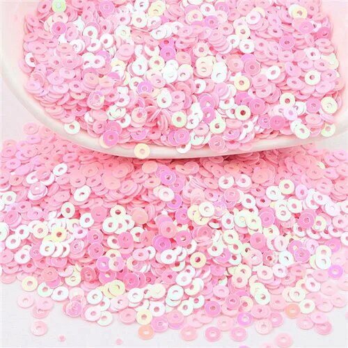 Блестки розовые плоские 3 мм 10г, цвет ab pink