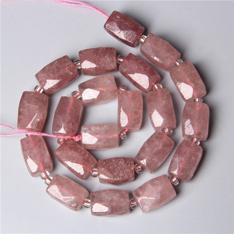 Бусины из розового кварца Strawberry 12x16 мм, 15 дюймов