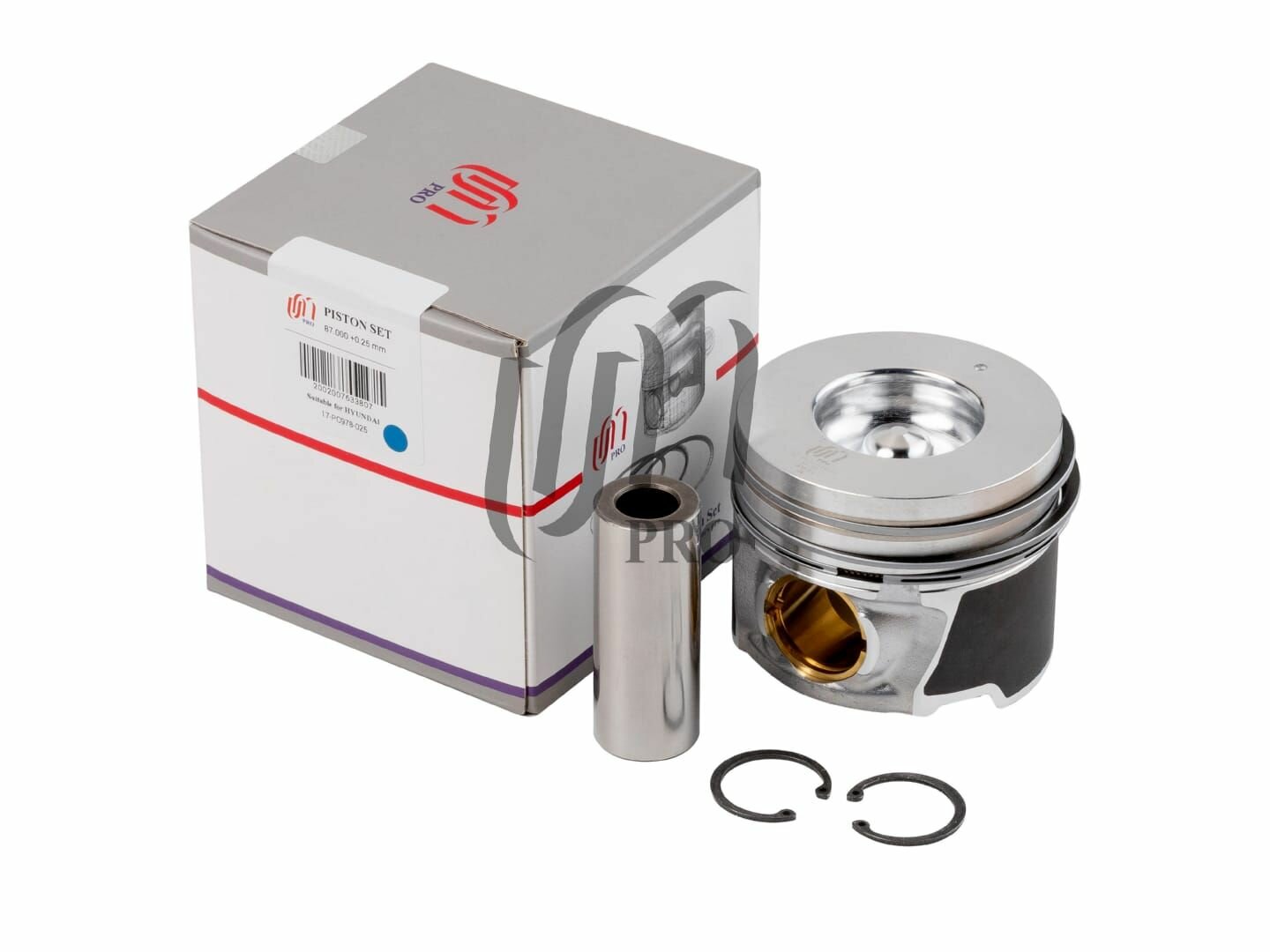 Поршень 0.25 с кольцами с масл. галереей Hyundai Santa Fe 2.2 CRDi D4EB-F/D4EB-G d87.0+0.25 (23410-27943) UMpro