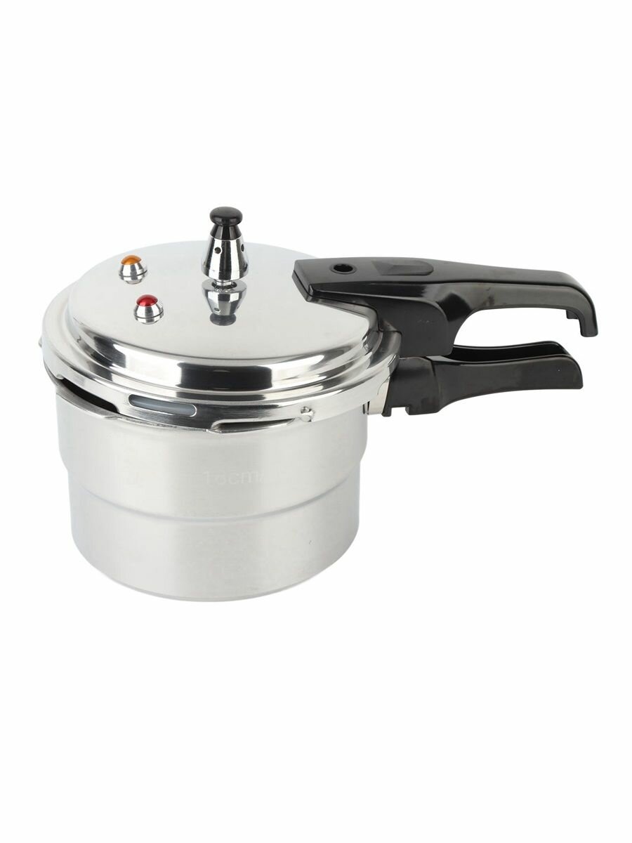 Скороварка алюминиевая 18 см с предохранительным клапаном и пароваркой, подходит для индукционных и газовых плит