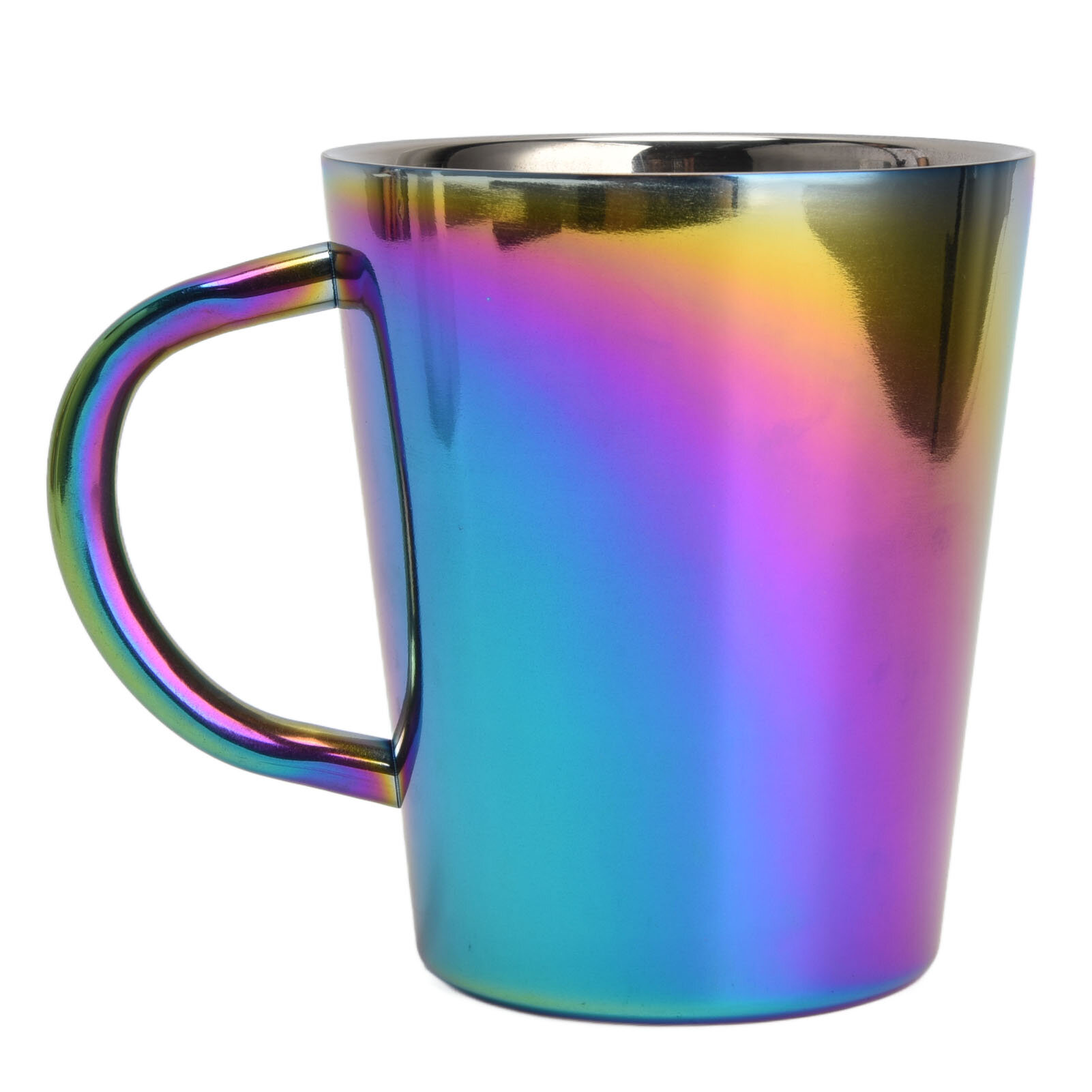 Кофейная чашка из нержавеющей стали 300 мл с ручкой красочная изолированная кофейная кружка двойная чашка водяной чашки