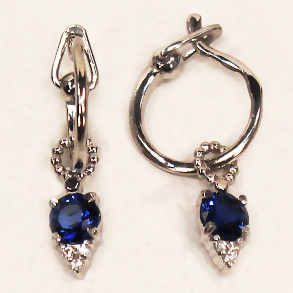 Серьги, серебро, 925 проба, родирование, фианит, кристалл