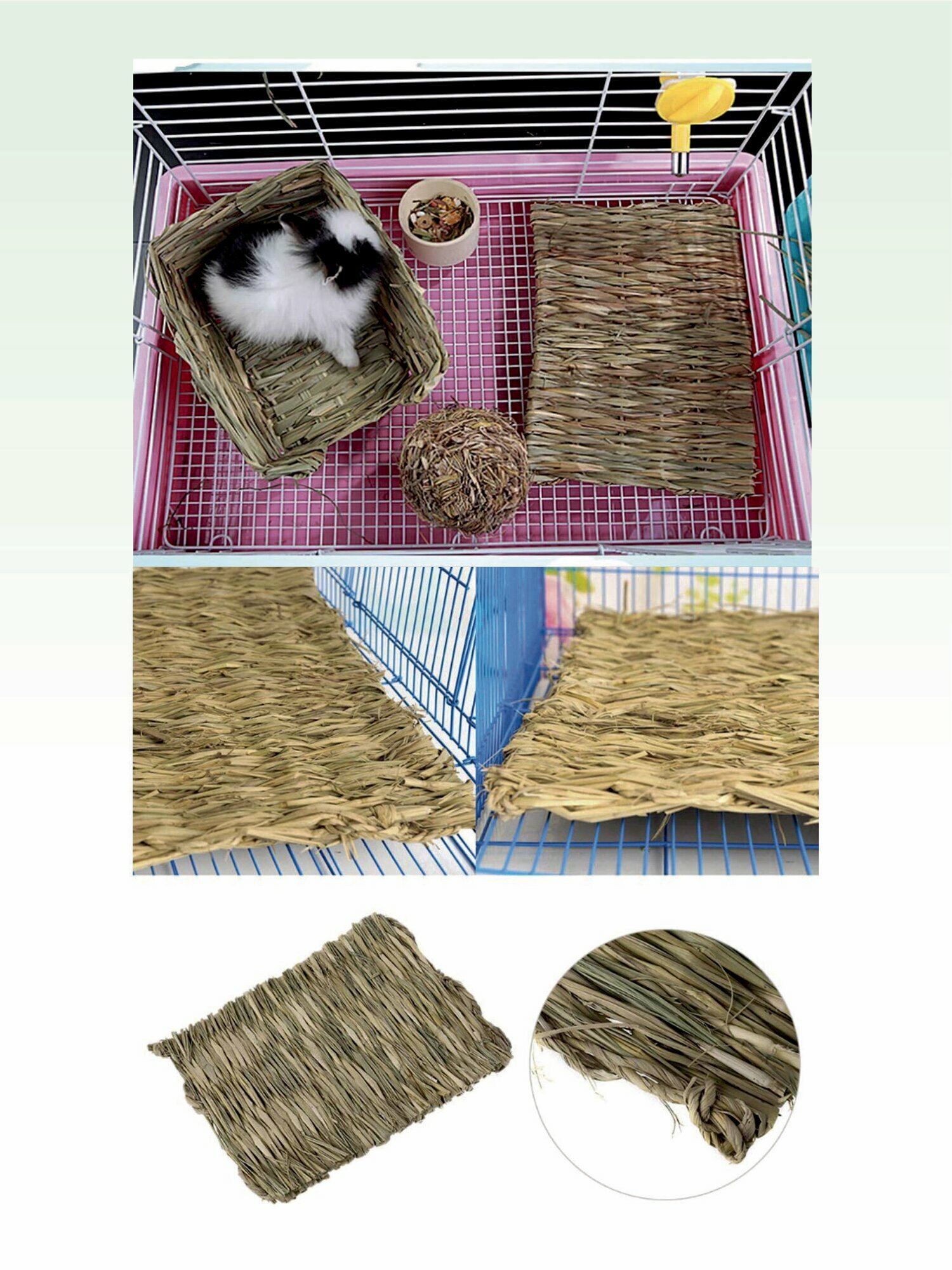 Коврики из соломы, Big Jungle, подстилка для грызунов, игрушки для грызунов и птиц, лежанка в клетку для кролика, сено