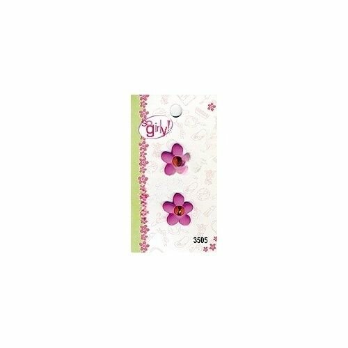 Пуговицы BLUMENTHAL LANSING "So Girly", Цветок, прорезиненные, розовые, 2 шт