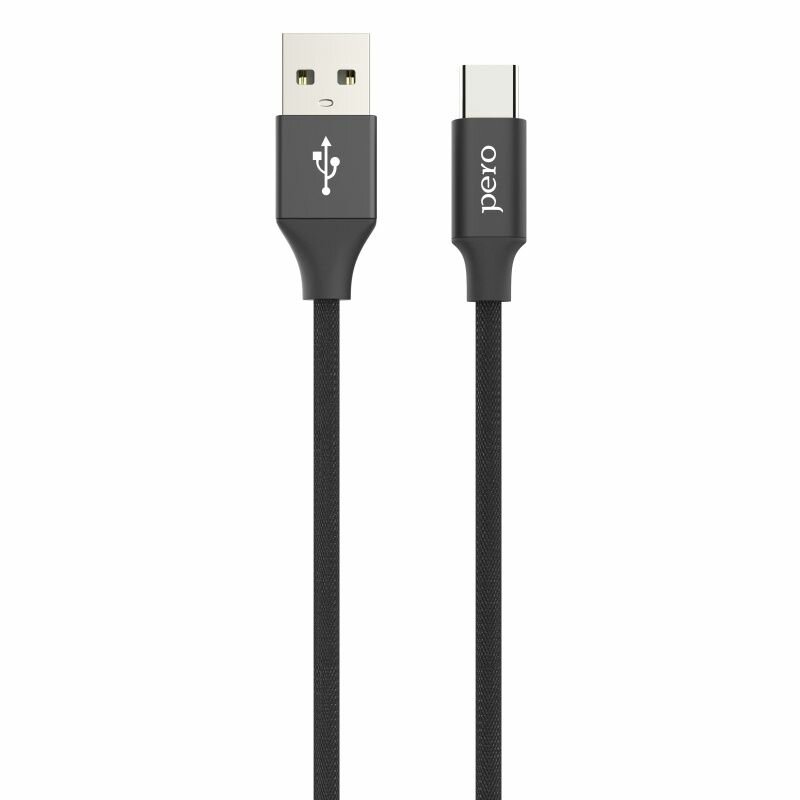 Кабель Pero черный, DC-02, Type-C, 2 А, 1 м (4603740875349)