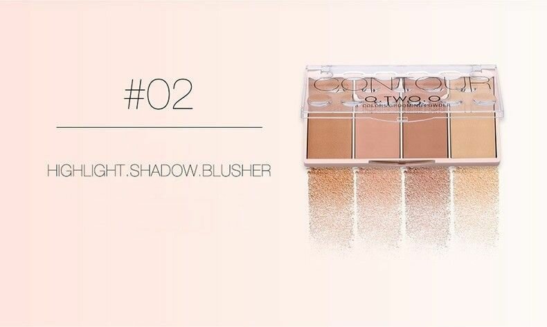 O.TWO.O, Хайлайтер Contour Grooming Powder,4 цвета, оттенки #02(Светло Коричневый), 24гр