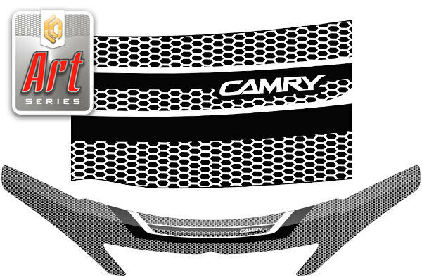 Дефлектор капота (exclusive) (Серия Art белая) Toyota Camry