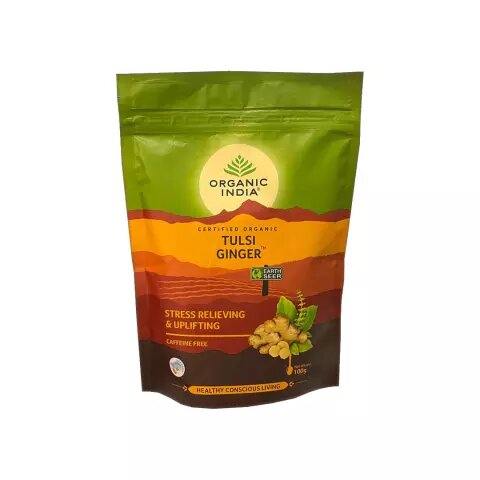Чай Тулси Имбирь Органик Индия / Tea Tulsi Ginger Organic India 100 гр