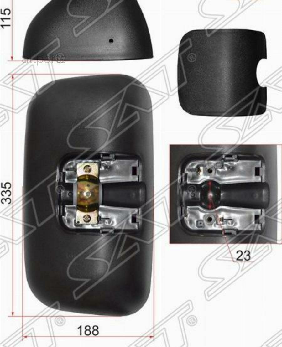 SAT SL-779 Зеркало Hino 500 04- / 700 03- (Hino (335x188mm SR600))