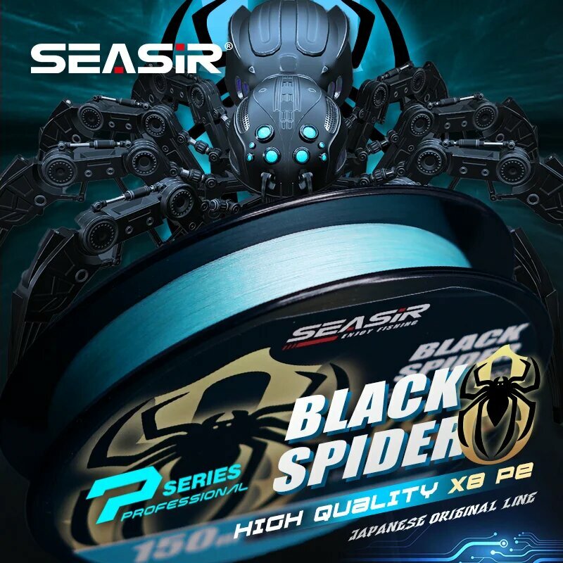 Seasir P-Series Black Spider 8 леска для рыбалки Ice Blue 8 нитей PE 16-46lb 2.0