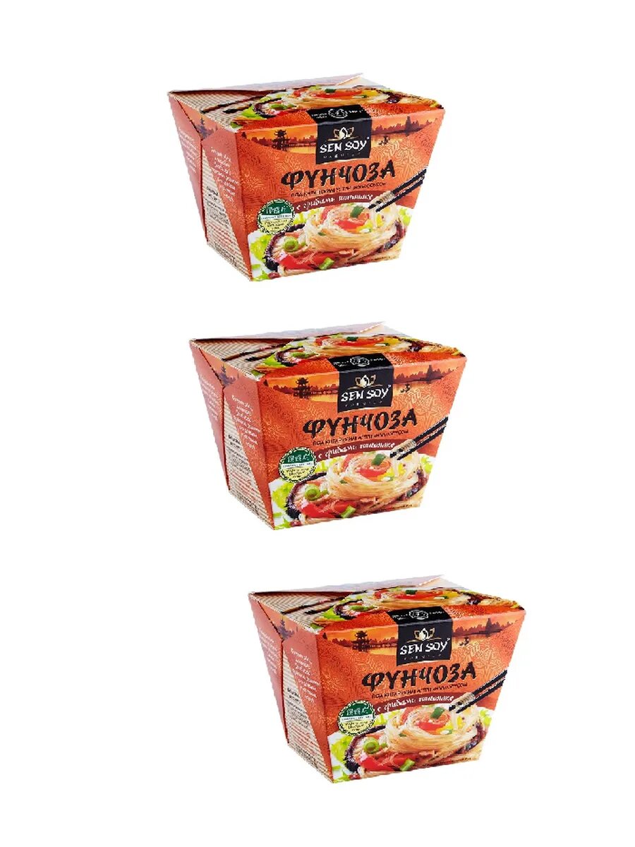Фунчоза Sen Soy Premium под китайским устричным Соус Sen Soy Premiumом, 125 гр, 3 уп