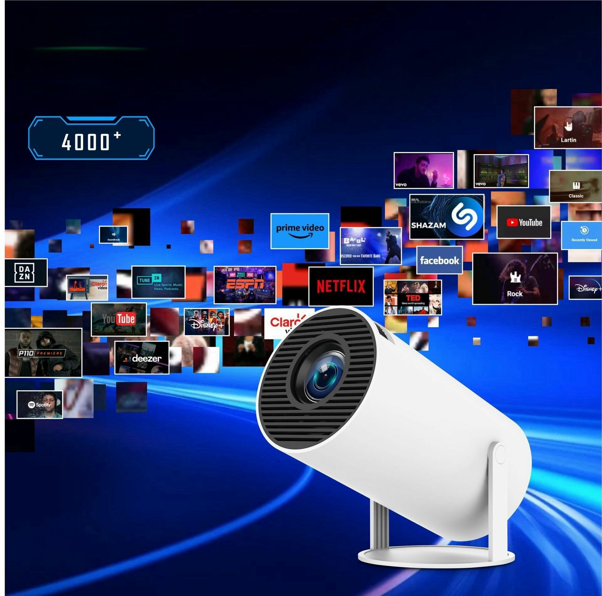 Мини-проектор HY300 - Full HD, Bluetooth 5.0, Android, синхронизация экрана, компактный для дома