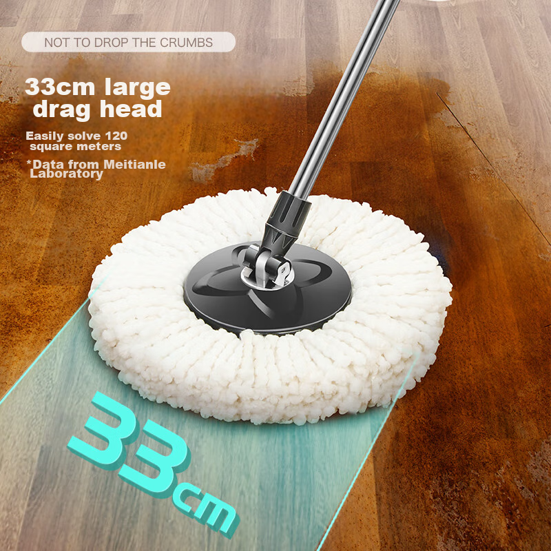 Baishiyoupin Rotating Mop Head, Ultra-Fine Fiber Mop Head, Absorbent Replacement Cotton Head, Universal Thickened Accessory, 5-Pack