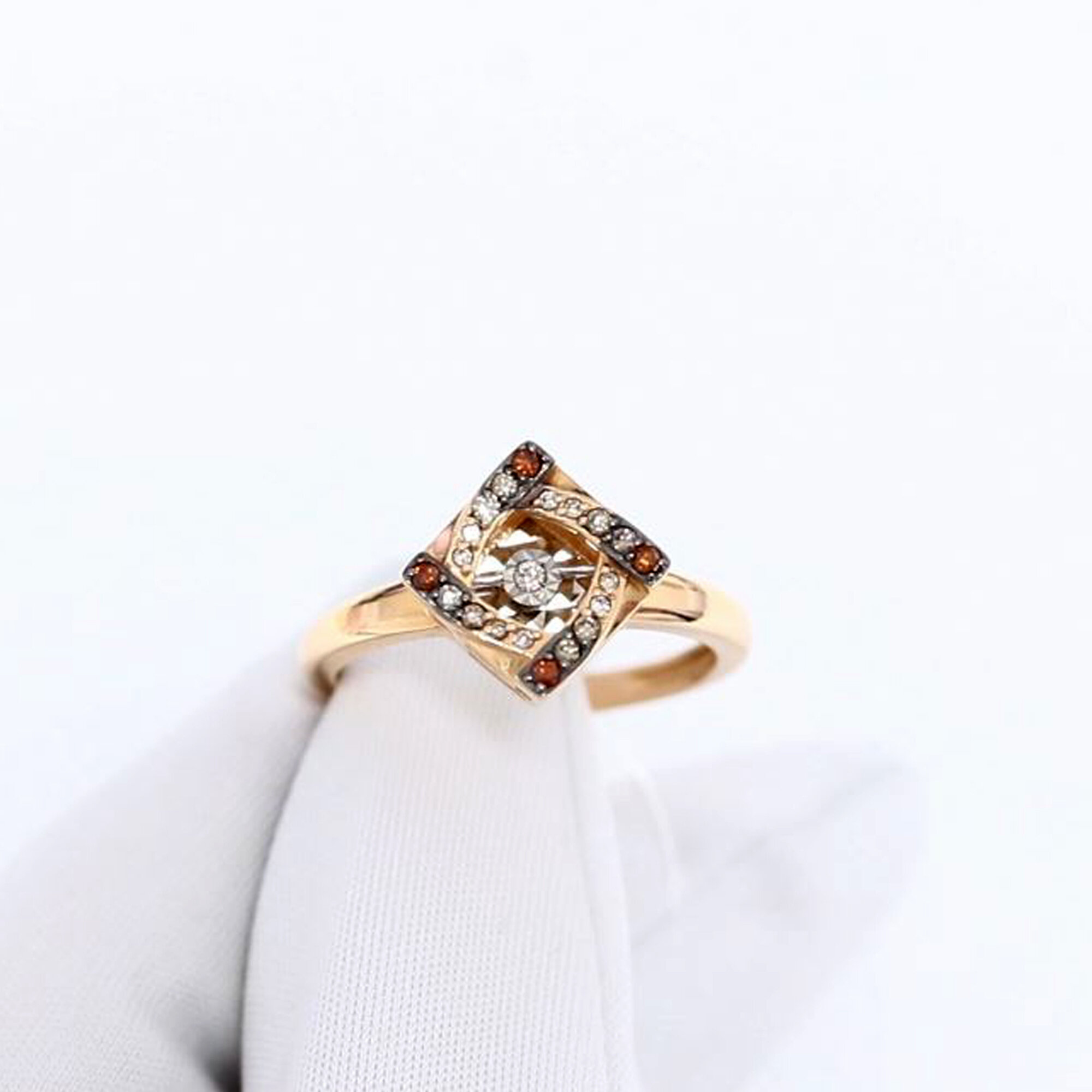 Кольцо, красное золото, 585 проба, бриллиант