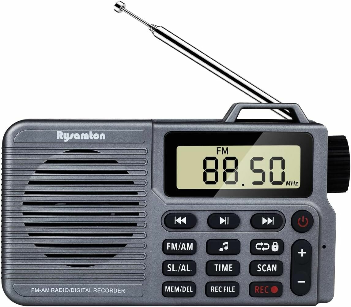 Портативное цифровое радио AM/FM, будильник и функция сна с большим цифровым дисплеем