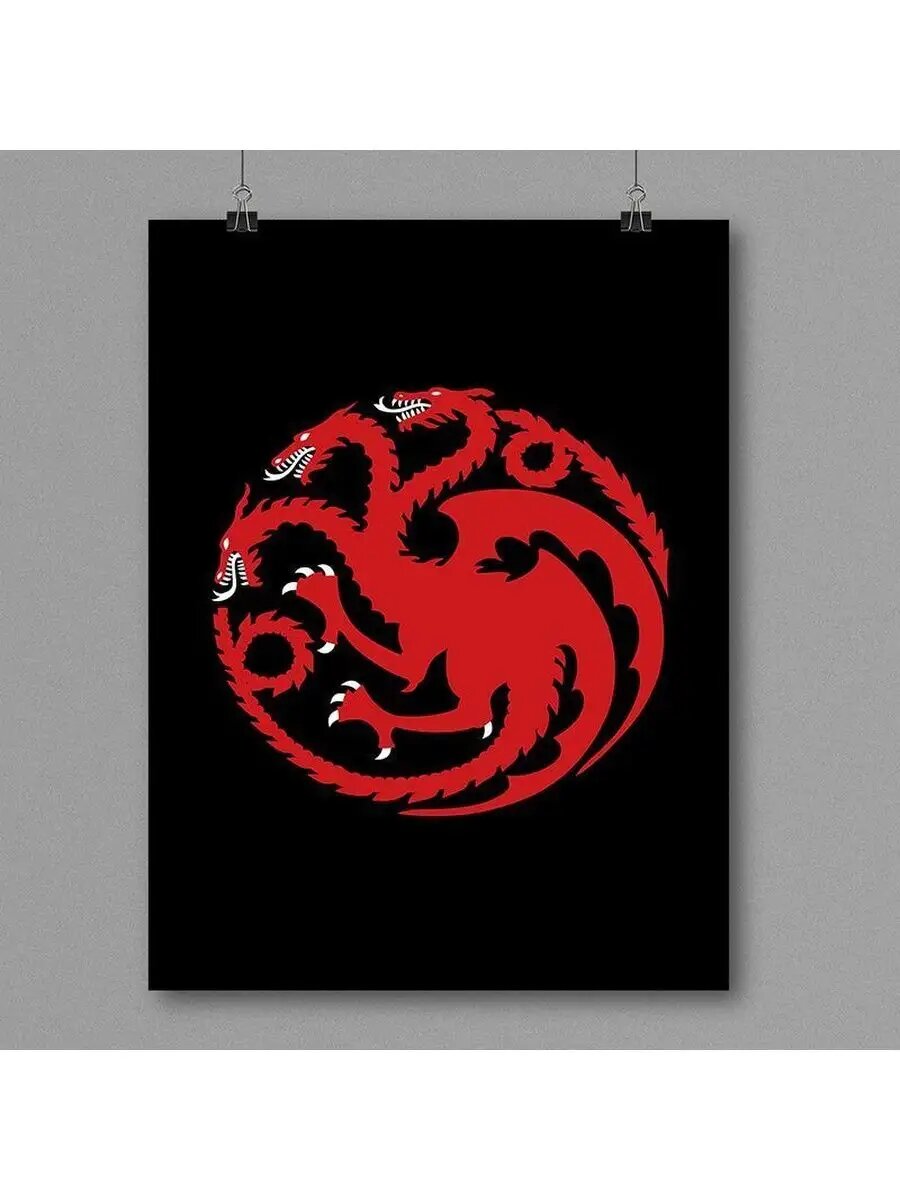 Постер "Дом Таргариенов - Игра Престолов", А3, глянцевый