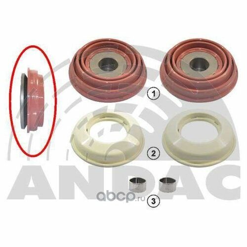 РМК суппорта KNORR SN6/7, SK7. Ком-т из 2 пятаков, 2 пыльников. Аналог о. н. ? K001300 ANDTECH 081010103