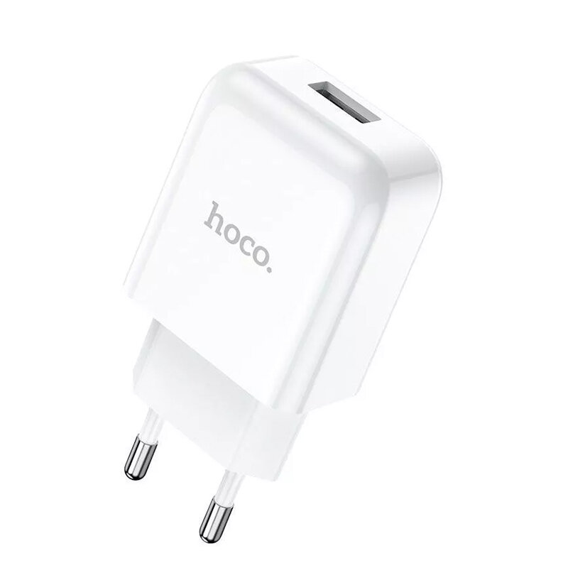 Сетевое зарядное устройство Адаптер Блок питания HOCO N2 USB A 2.1A белое
