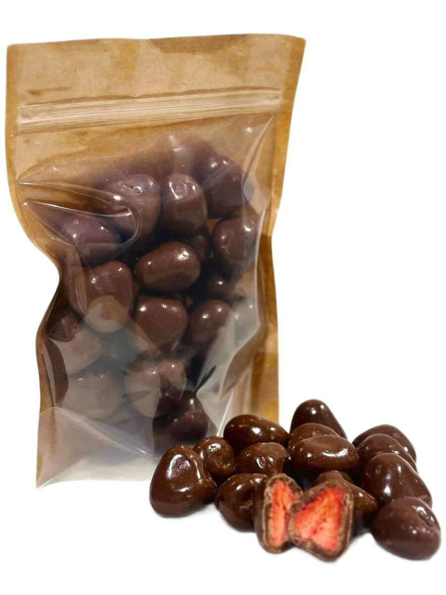 Клубника в бельгийском шоколаде сушеная, 200 г, PekanMarкеt