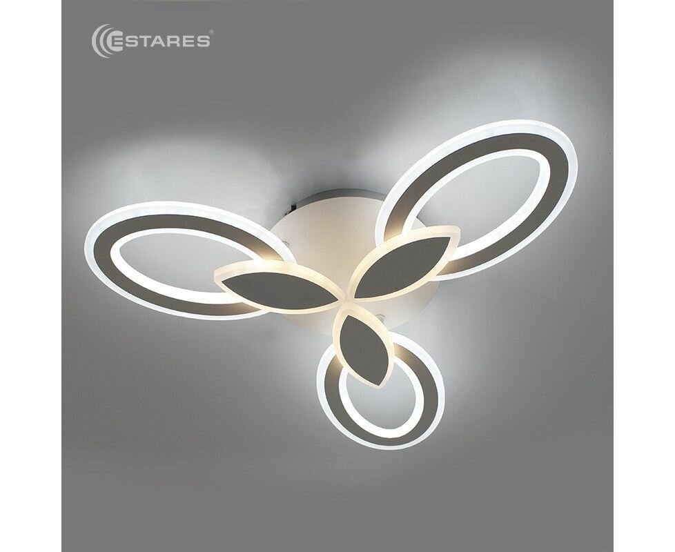 Estares светильник-люстра светодиодная Aurora double 3F 60W(6000Lm) 2K-6K 575х80 белый IP20