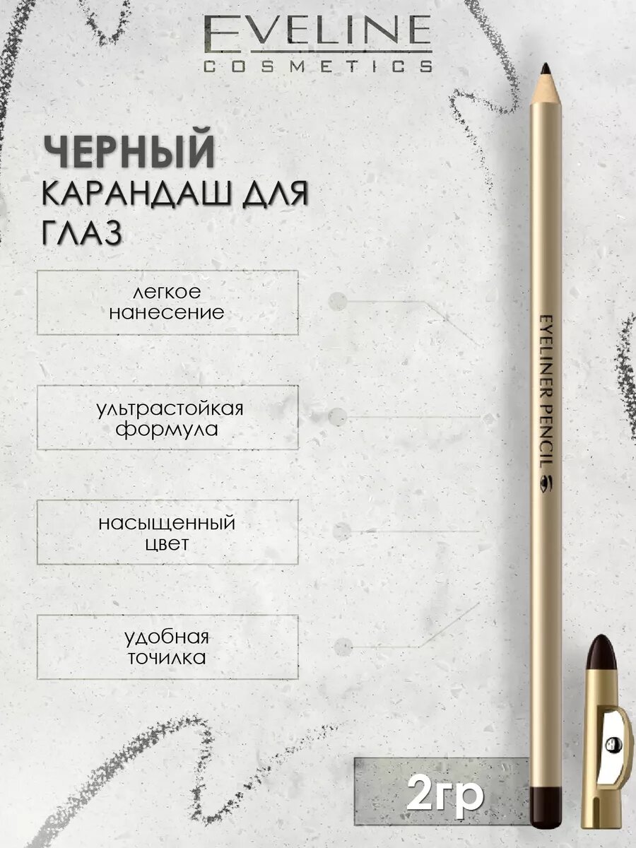 Контурный карандаш для глаз с точилкой - Black